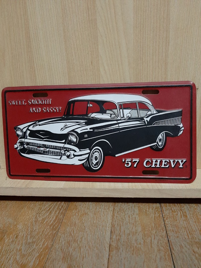 Vintage '57 CHEVY SWEET,SMOOTH AND SASSY! Metal Plate Display, Hobbies ...