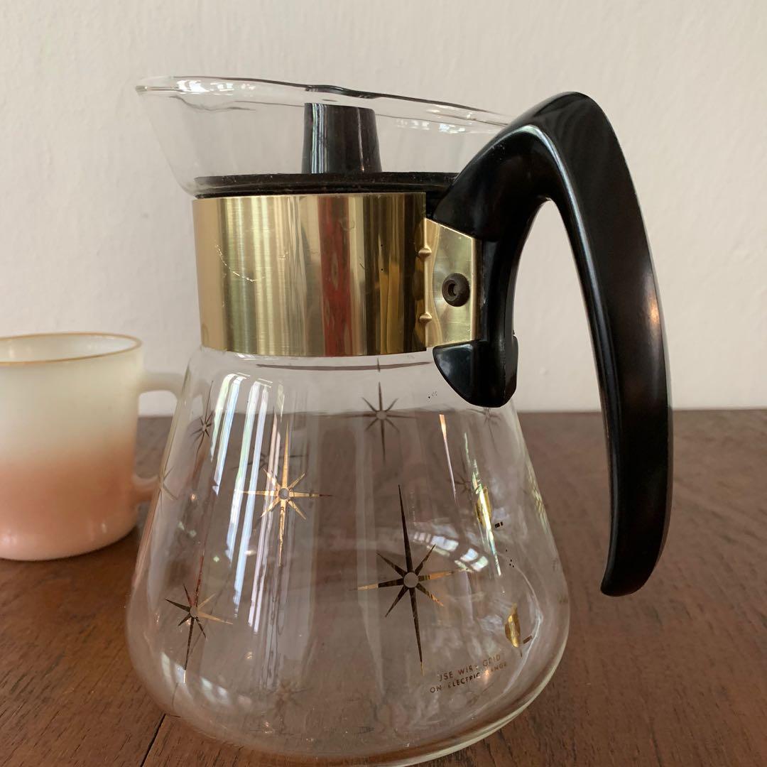 RESERVED - Vintage Pyrex coffee pot with atomic star pattern MCM ...