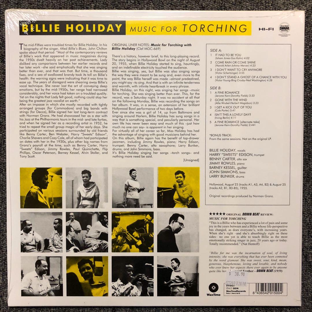 Billie Holiday Music For Torching With Billie Holiday 180g LP Jazz ...