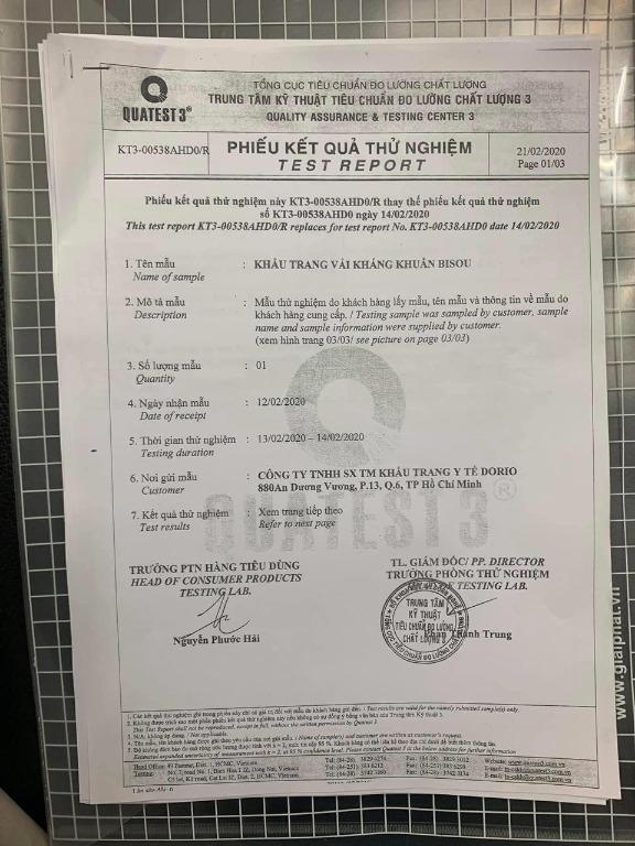 BISOU 4 PLY MASK (FROM VIETNAM), Health & Nutrition, Face Masks & Face ...