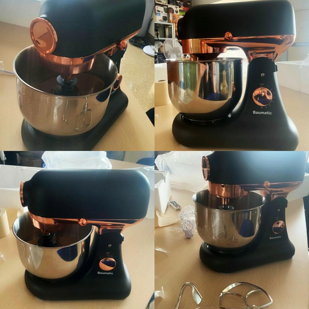 BNIB Baumatic Multifunctional Chef Food Stand Mixer 8 Speed Kitchen Blender 5L (Black Gold), TV ...