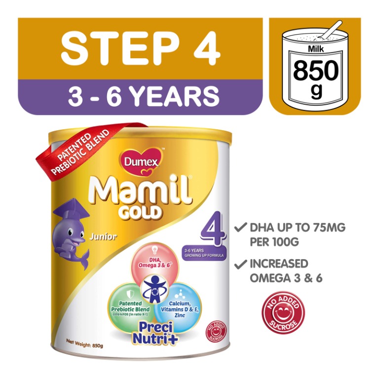 Dumex Mamil Gold Growing Up Milk Formula - Step 4 (3-6 years) 850g x 2 ...