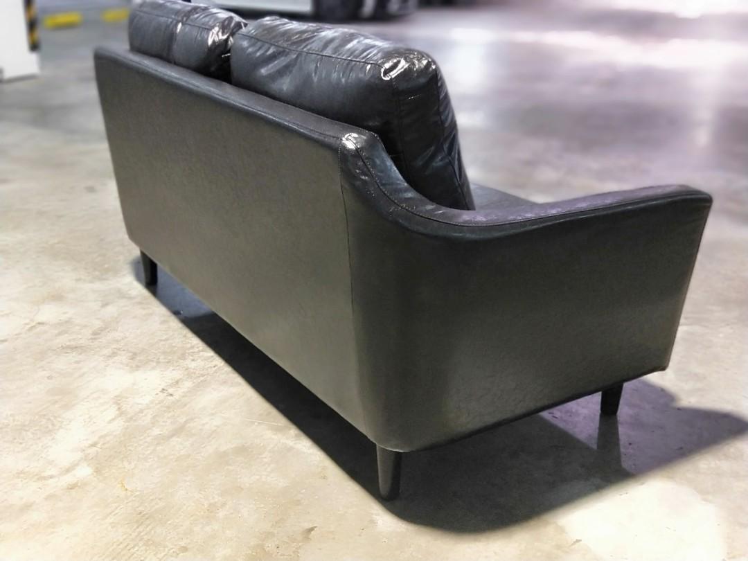 JASKAR Designer 3 Seater Sofa in GLOSS BLACK PU, Furniture, Sofas on ...