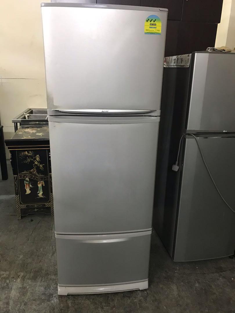 Mitsubishi 342l 3 ticks 3 doors fridge / refrigerator, Home Appliances ...