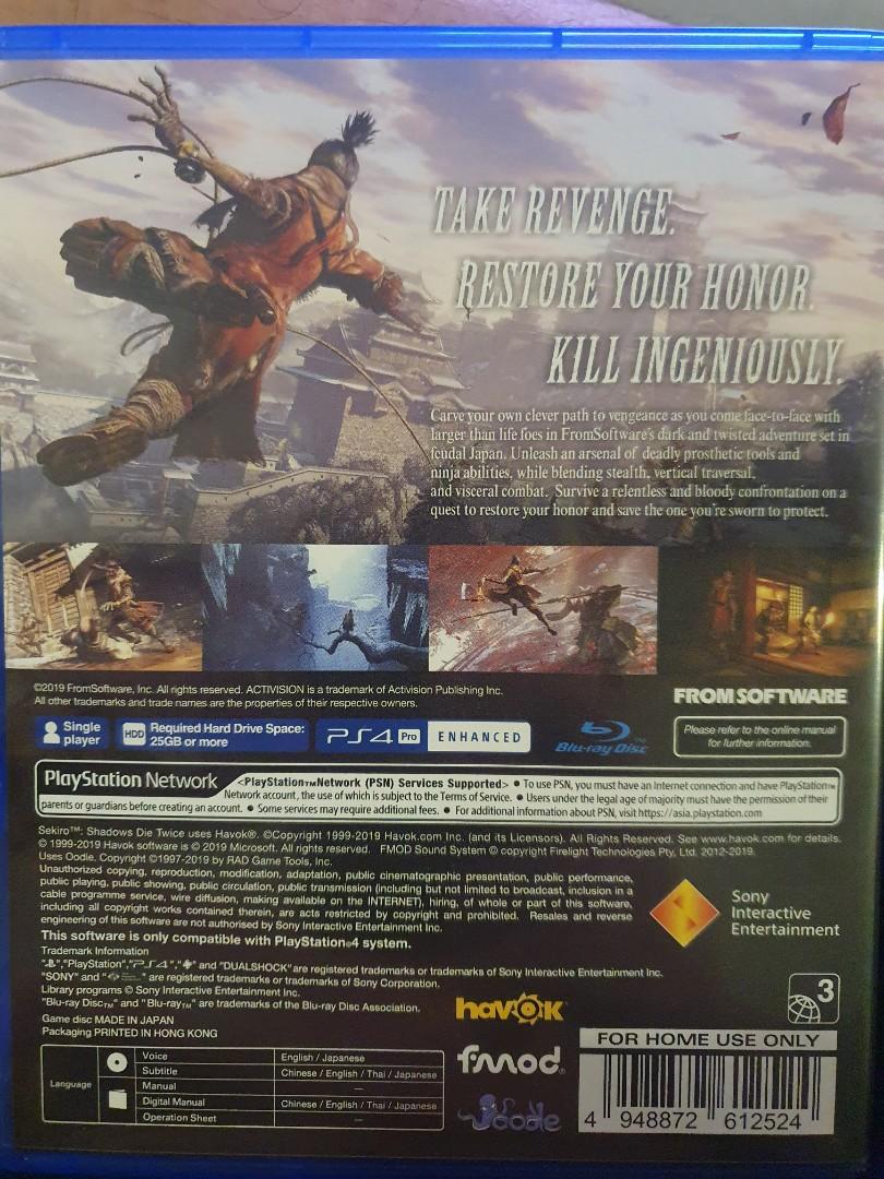 Sekiro Shadows Die Twice, Video Gaming, Video Games, PlayStation on ...