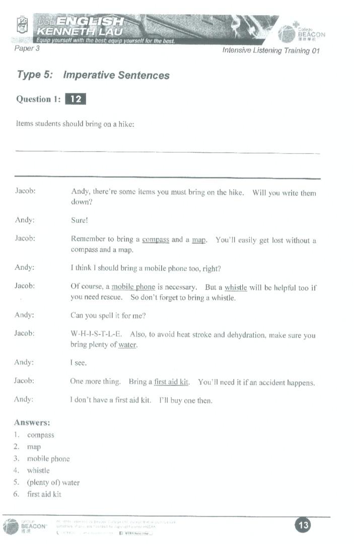 $15 | Kenneth Lau Listening 題型集 (約30版) | DSE English, 興趣及遊戲, 書本 & 文具 ...