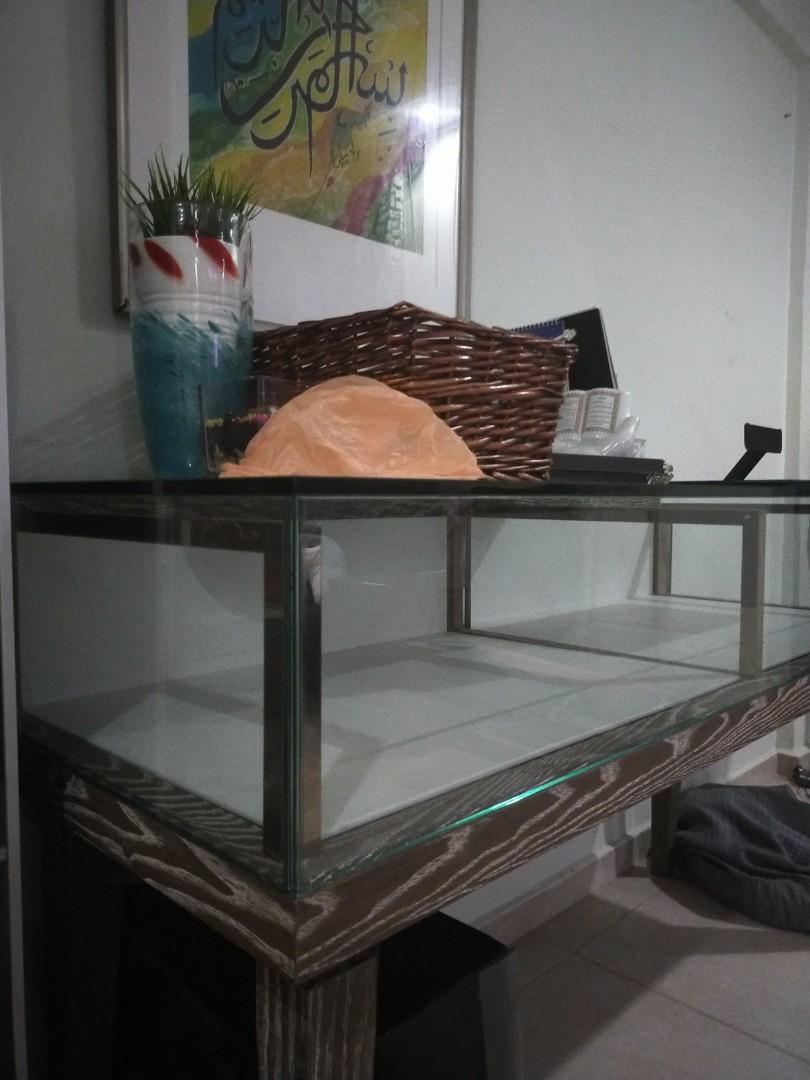 GIVEAWAY! Display glass table, Furniture & Home Living, Furniture ...