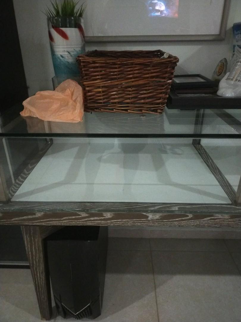 GIVEAWAY! Display glass table, Furniture & Home Living, Furniture ...