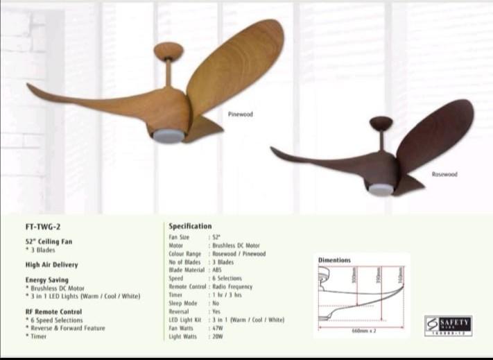 Fantez 52" ceiling fans (new), Furniture & Home Living, Lighting & Fans ...