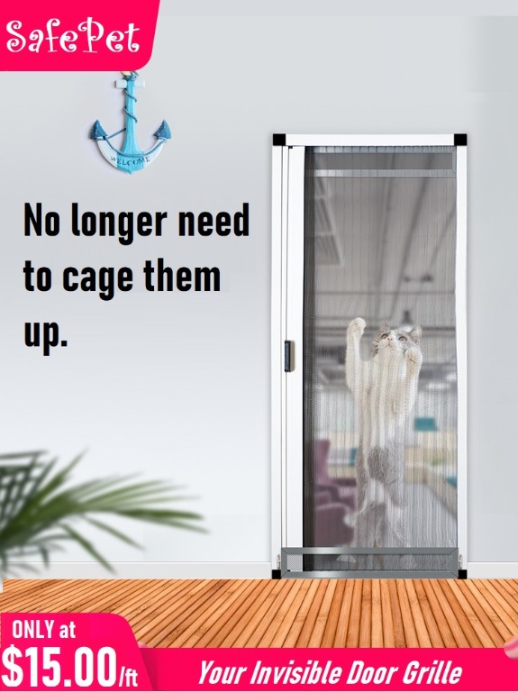 Invisible Sliding Door Grille for Cats , Pet Supplies, Homes & Other ...