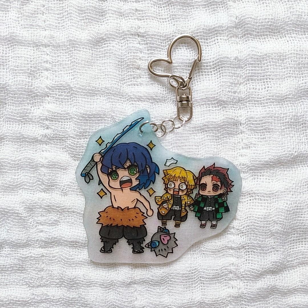 Kimetsu no Yaiba Demon Slayer Tanjiro, Inosuke and Zenitsu keychain ...