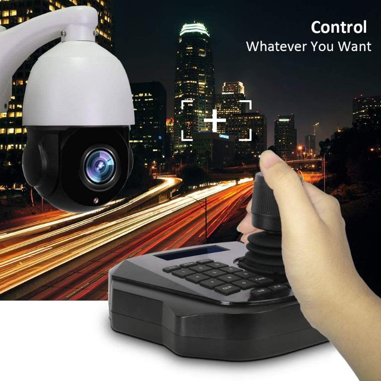 LEFTEK Onvif 4D Joystick IP PTZ Controller Network Keyboard with LCD Display for High Speed PTZ ...