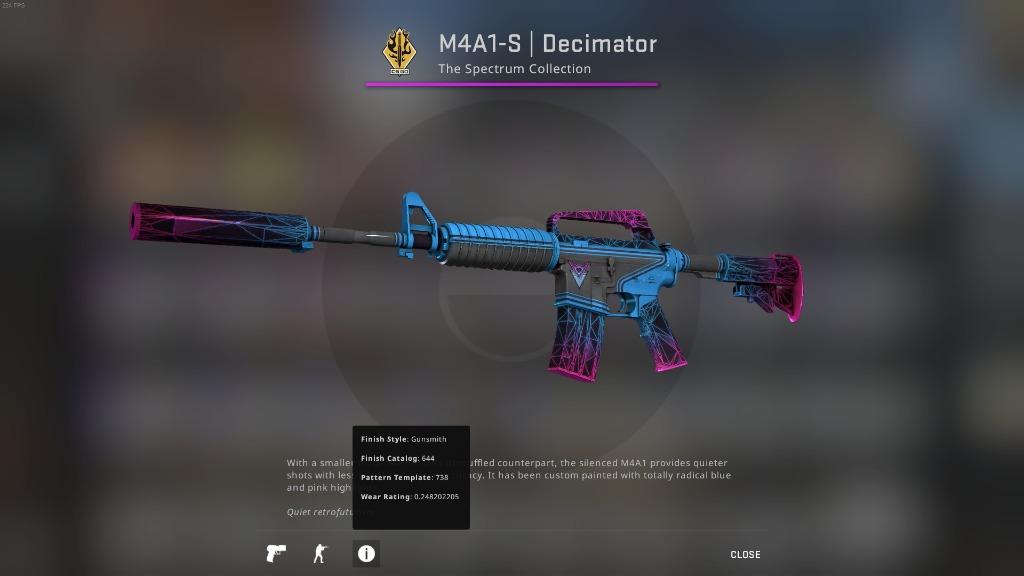 M4A1-S DECIMATOR FT FIELD TESTED CSGO SKINS KNIFE, Video Gaming, Gaming ...