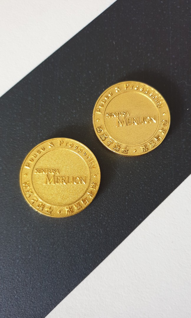 Merlion (sentosa) GOLD coin, Women's Fashion, Jewelry & Organisers ...