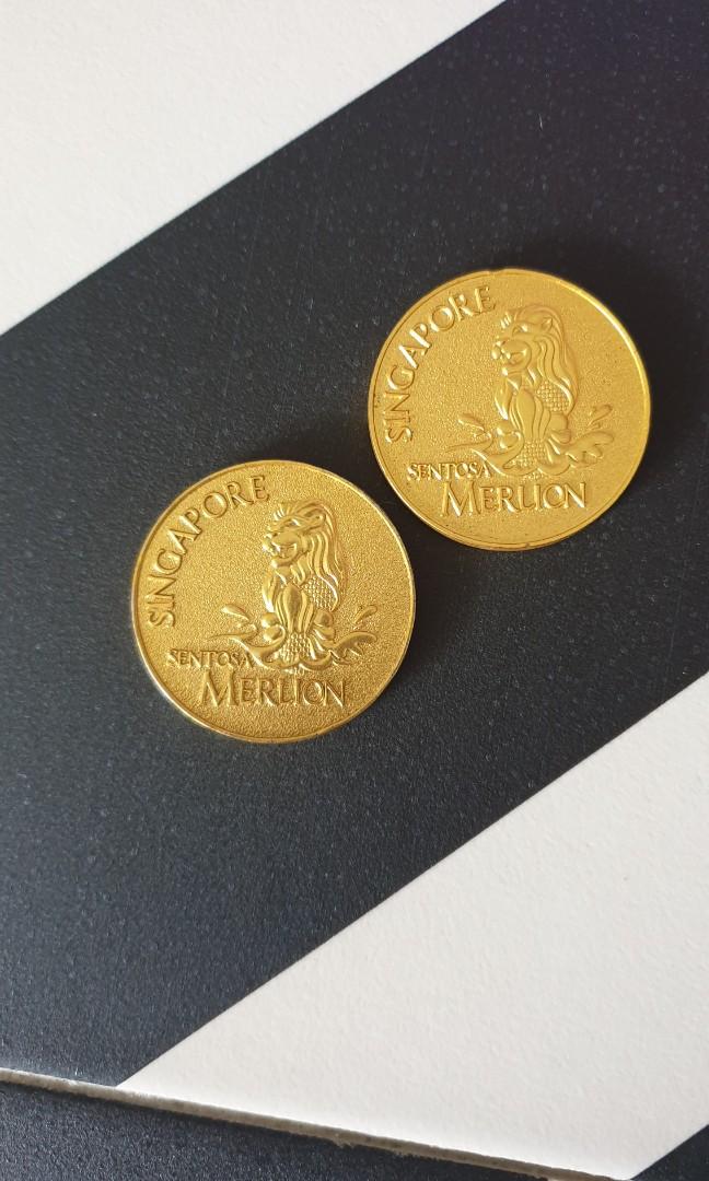 Merlion (sentosa) GOLD coin, Women's Fashion, Jewelry & Organisers ...