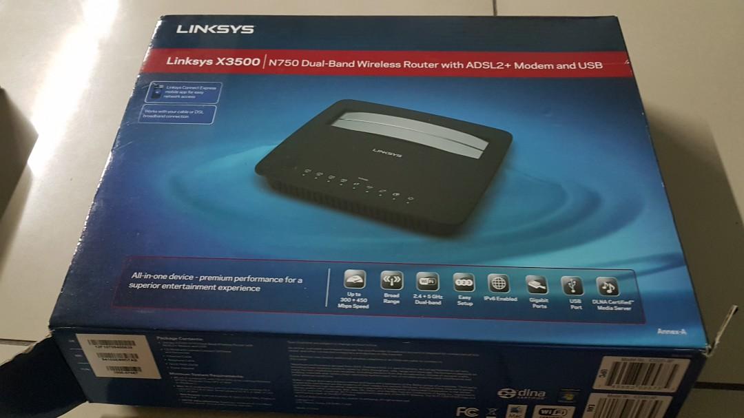 Modems usb port Lnksyx 3500 n750 dual band 2.4-5ghz, Computers & Tech ...