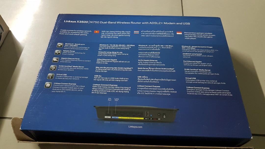 Modems usb port Lnksyx 3500 n750 dual band 2.4-5ghz, Computers & Tech ...