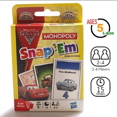 Monopoly Disney Pixar CARS Edition Snap 'em Card Game Hasbro, Hobbies ...