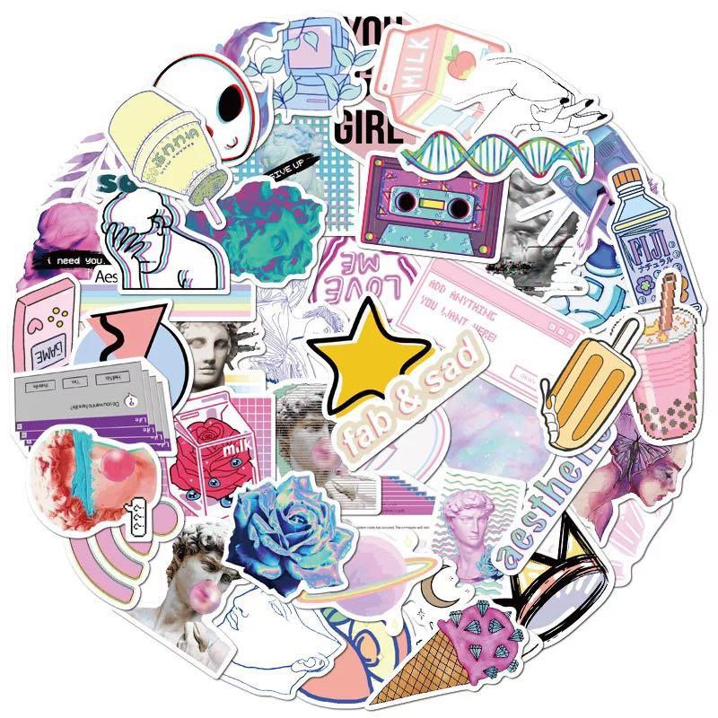 (Stickers) 50pc VSCO Vaporwave Aesthetics Young Memes Bust Statues ...