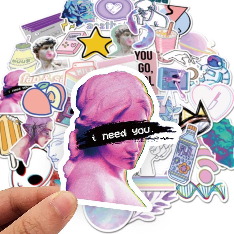 (Stickers) 50pc VSCO Vaporwave Aesthetics Young Memes Bust Statues ...