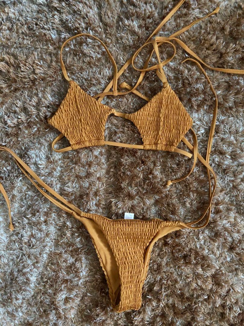 Tan string bikini, Women's Fashion, Swimwear, Bikinis & Swimsuits on ...