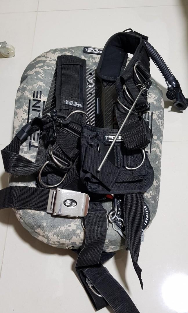 Tecline backplate BCD with comfort harness, camo donut 15 wing and ...