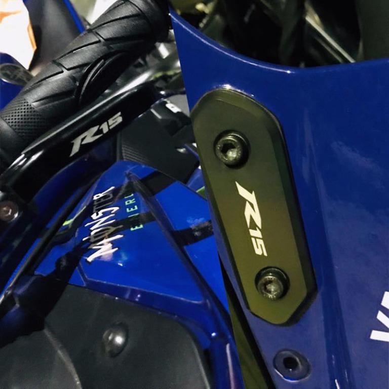 Yamaha YZF R15 V3 rear sides left right mirror cover cap racing motogp ...