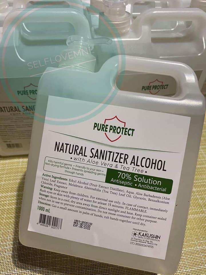 pure protect natural sanitizer alcohol