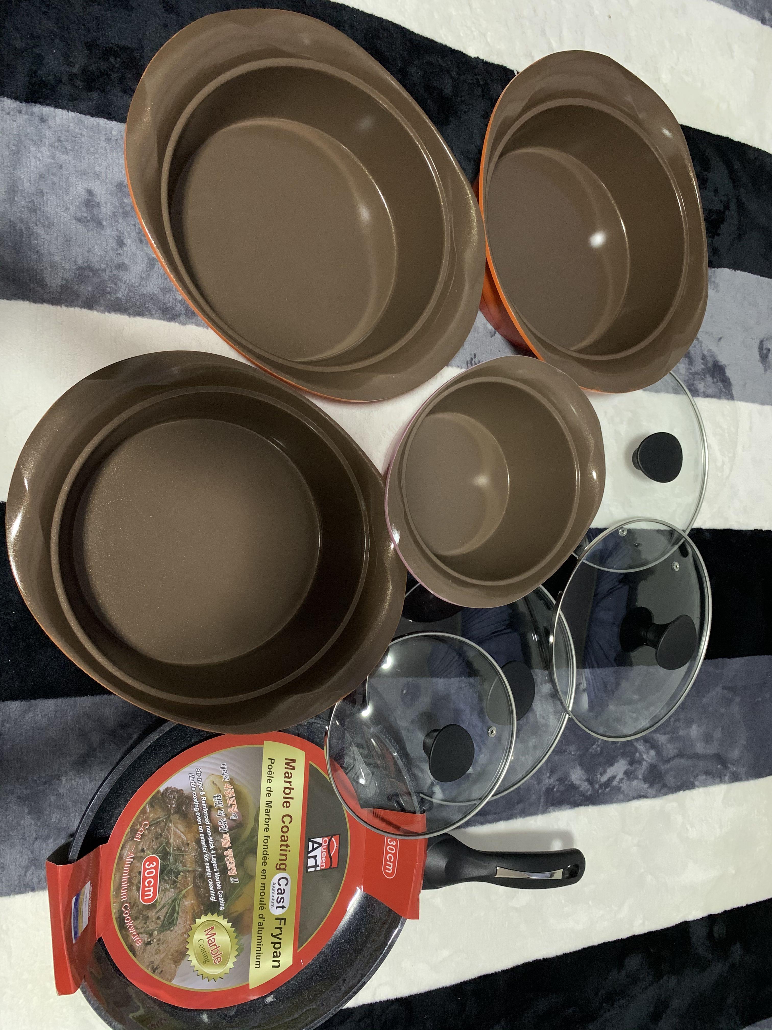 Authentic QueenSense Ceramic Pot and Frying Pan (Made In Korea), Home ...