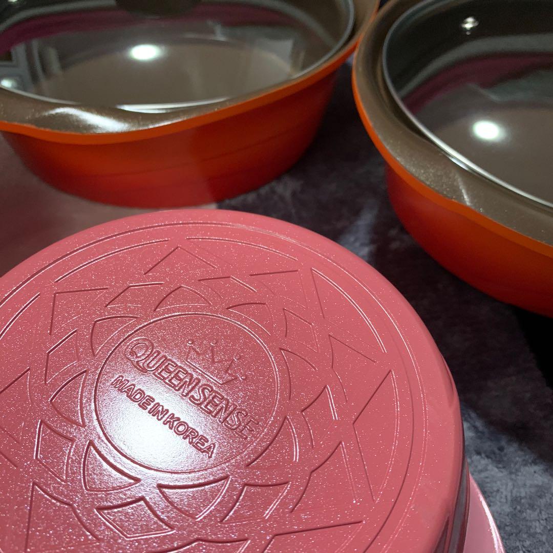Authentic QueenSense Ceramic Pot and Frying Pan (Made In Korea), Home ...