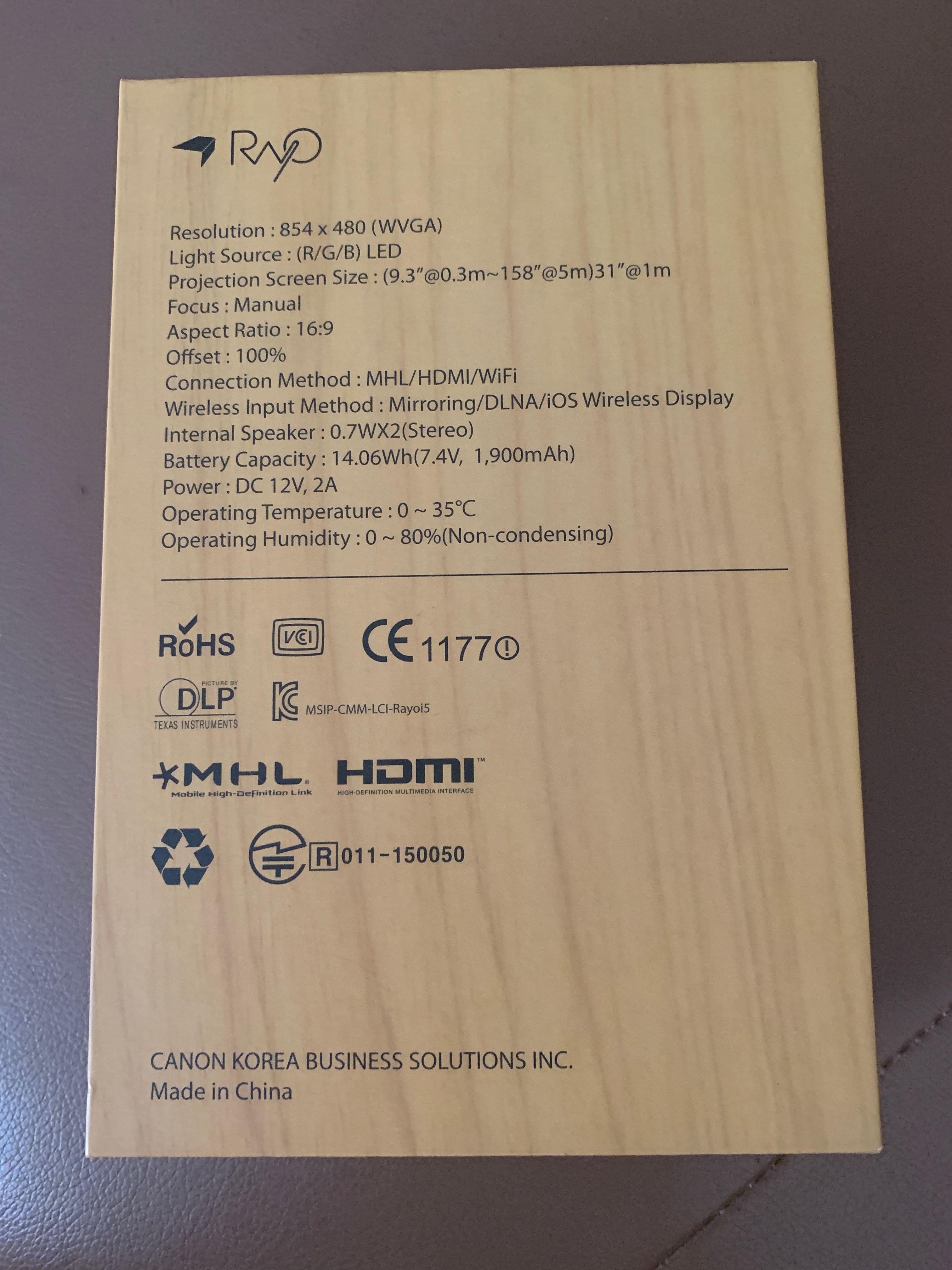 Canon Rayo i5 mini projector, Electronics, Others on Carousell