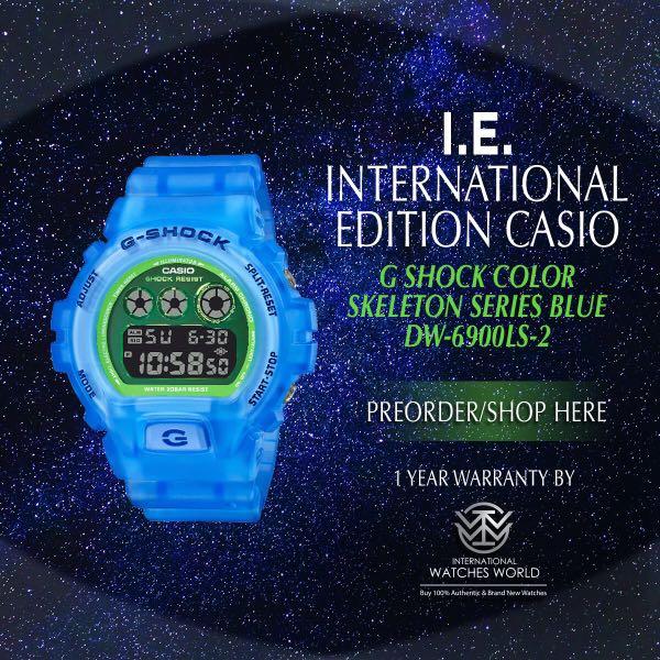 CASIO INTERNATIONAL EDITION G SHOCK COLOR SKELETON SERIES BLUE DW ...
