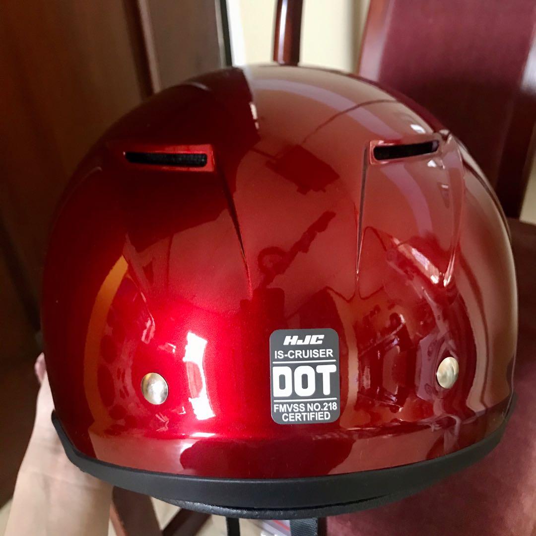 HJC IS-Cruiser Metallic Wine Half face helmet, Motorbikes, Motorbike ...
