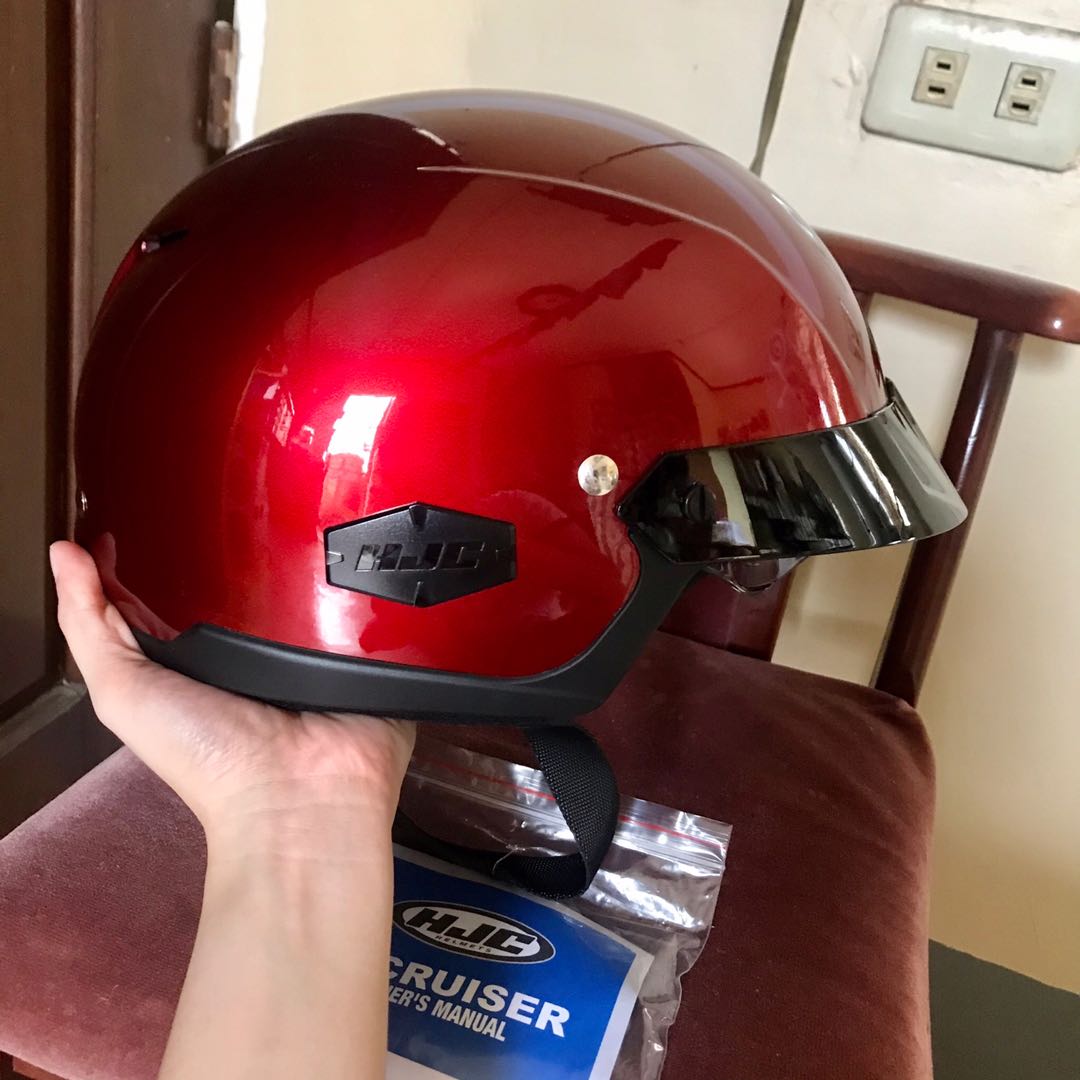 HJC IS-Cruiser Metallic Wine Half face helmet, Motorbikes, Motorbike ...