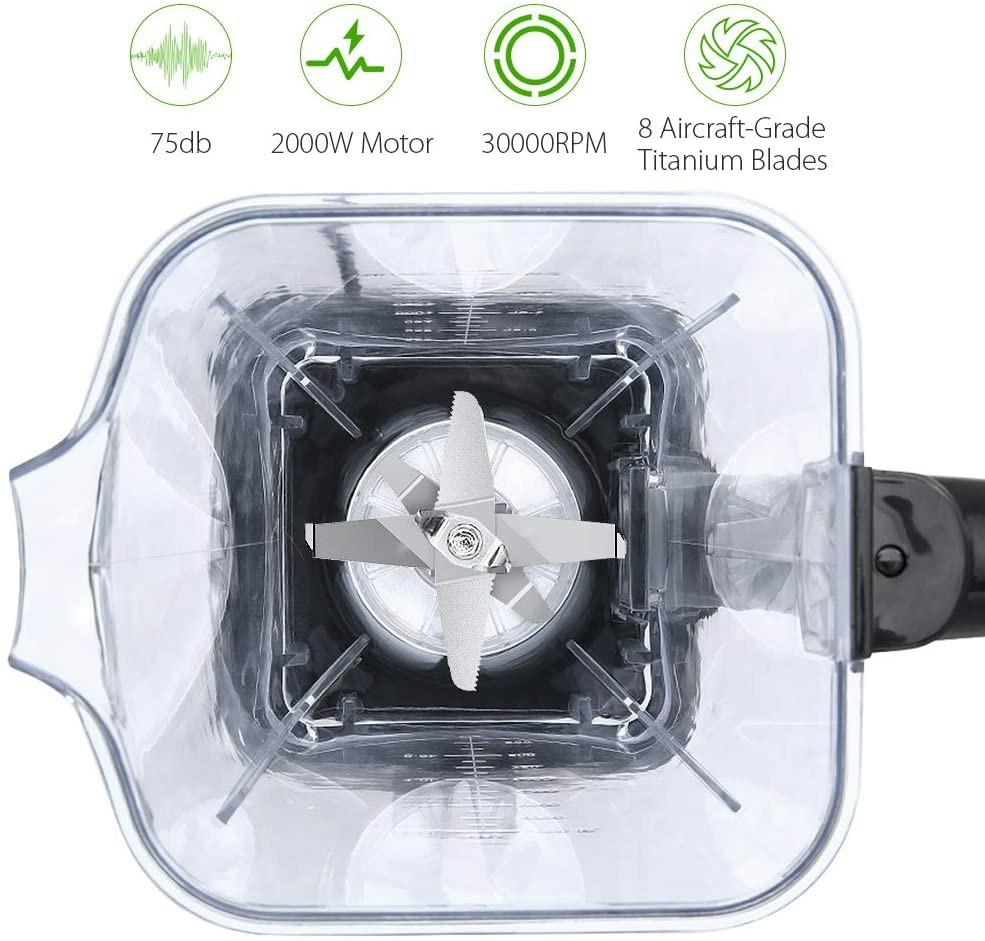 Homgeek 2000W Blender Smoothie Maker with 2L BPA Free Tritan Container ...