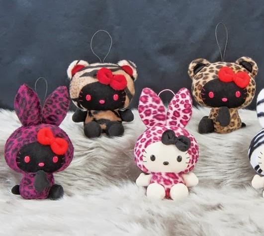 13CM Japan E-eikoh Sanrio Hello Kitty In Black Bunny Rabbit Maroon Pink ...