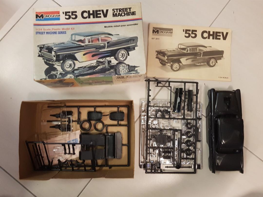 Monogram 1/24 55 Chevy Street Machine 1955 Chevrolet Bel Air model kit ...