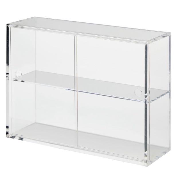 Muji acrylic display case with sliding doors 收納架, 傢俬＆家居, 傢俬, 書櫃、櫃子及架 ...