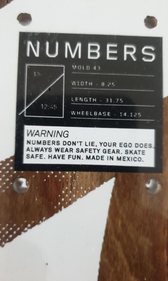 Numbers edition custom complete skateboard, Sports Equipment, Sports ...