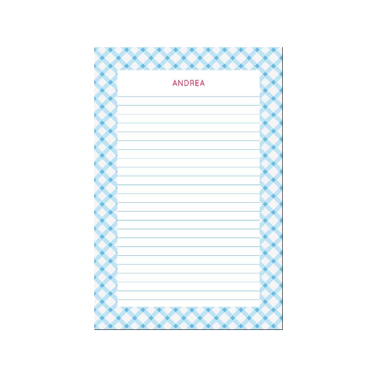 Personalized Notepads - Plaid Pastel (Blue), Hobbies & Toys, Stationary ...