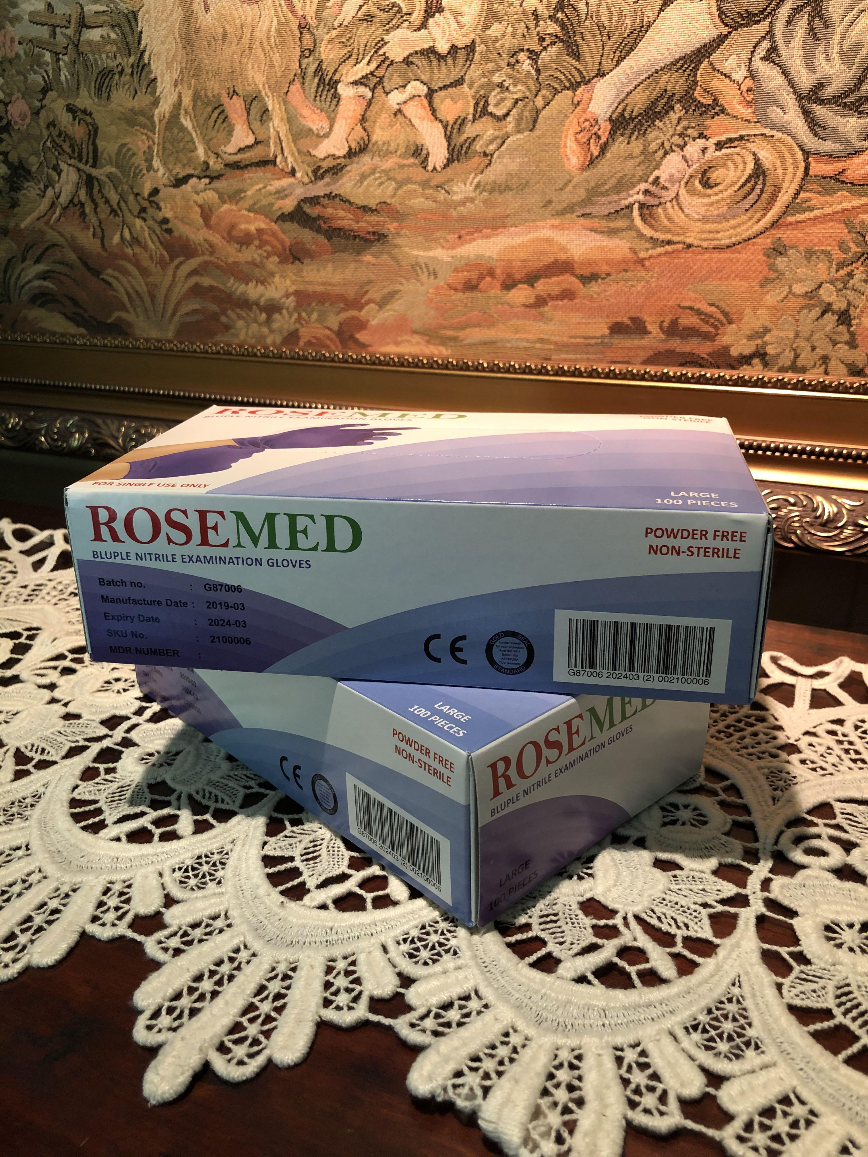 ROSE MED NITRILE GLOVES, Health & Nutrition, Medical Supplies & Tools ...