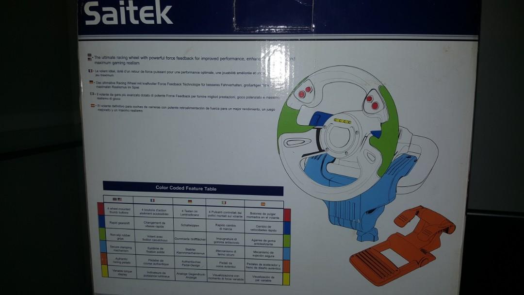 Saitek R440 force steering wheel, Video Gaming, Gaming Accessories ...