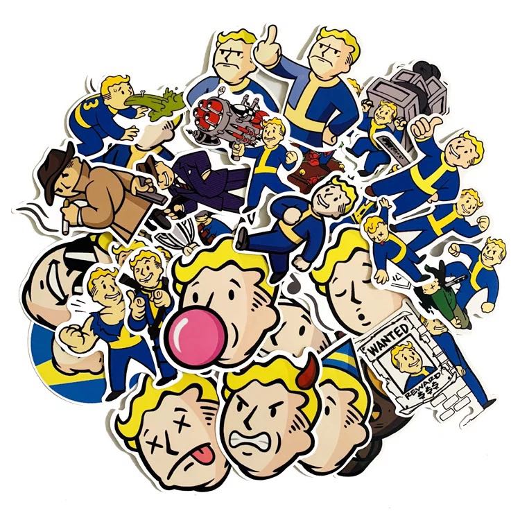 (Stickers) 29pc Fallout Bethesda Video Game Series Vault Boy Vault Tec ...