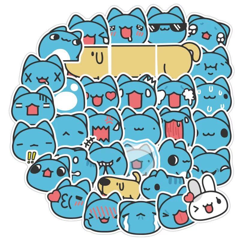 (Stickers) 40pc Bugcat Capoo Taiwan LINE Stickers Dog Rabbit Memes ...