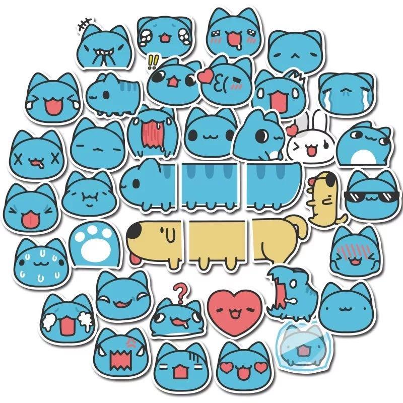 (Stickers) 40pc Bugcat Capoo Taiwan LINE Stickers Dog Rabbit Memes ...