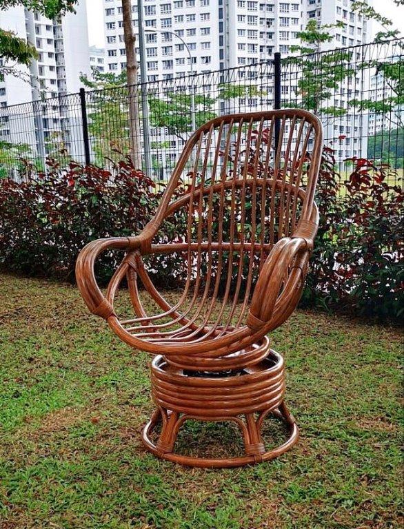 SWELL RATTAN SWIVEL ROCKER (Honey) (Left 1 pcs) , Furniture & Home ...