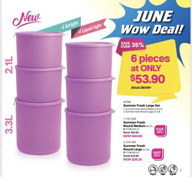Tupperware Summer Fresh Large set (1), Furniture & Home Living ...