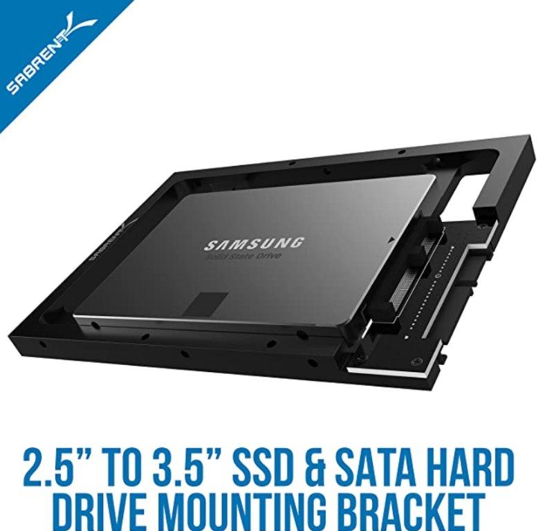 2.5” SSD & SATA Hard Drive to Desktop 3.5” SATA Bay Converter Mounting ...