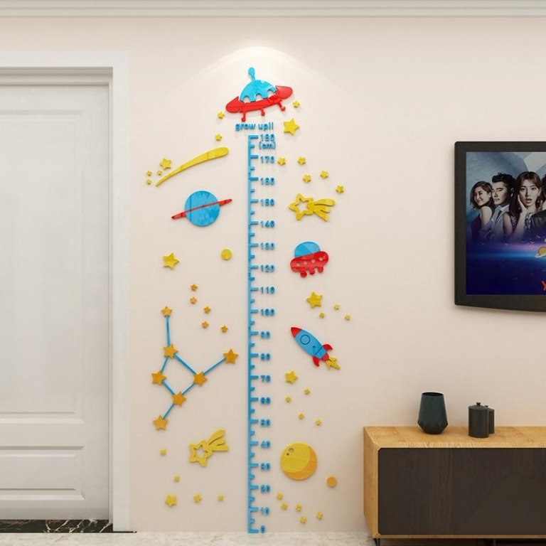 3D Wall Acrylic Stickers For Kids Measure Height, Furniture & Home ...
