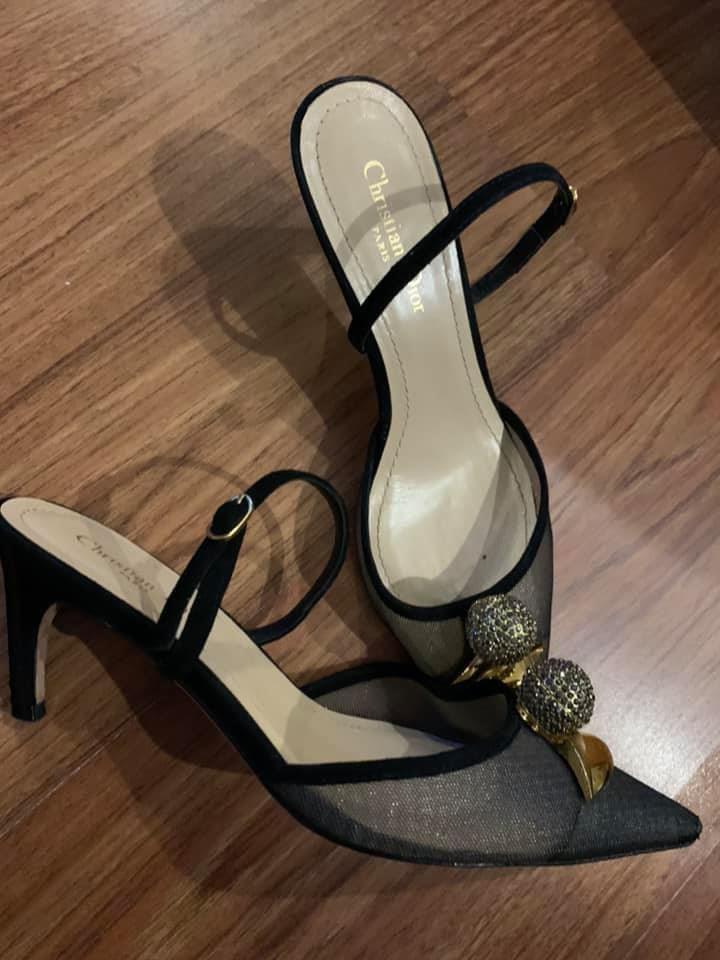 Auth Christian Dior kitten slingback heels, Women's Fashion, Footwear ...